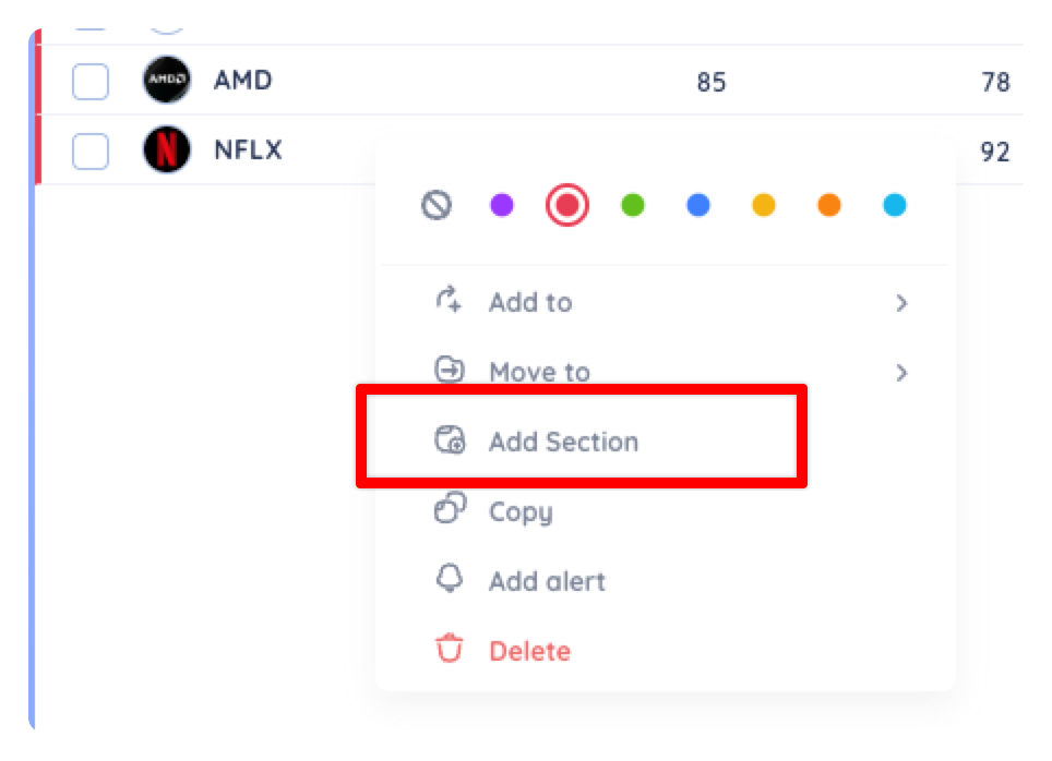 Creating a Section · Deepvue Knowledge Base